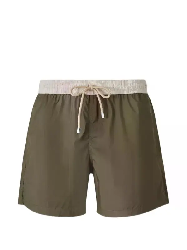 Fedeli Swim Shorts With Drawstring Waistband - Green