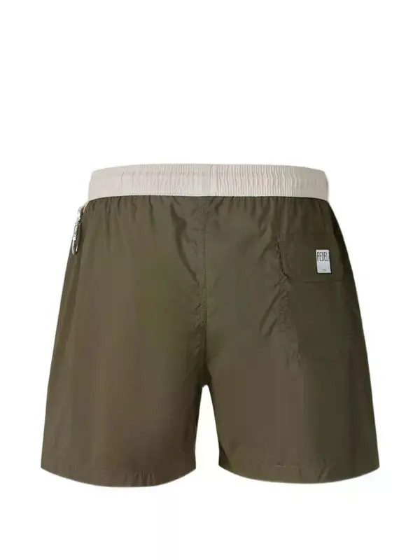Fedeli Swim Shorts With Drawstring Waistband - Green