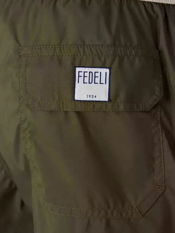 Fedeli Swim Shorts With Drawstring Waistband - Green