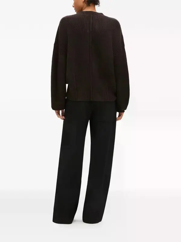 Another Tomorrow Ribbed Knit Crewneck Sweater