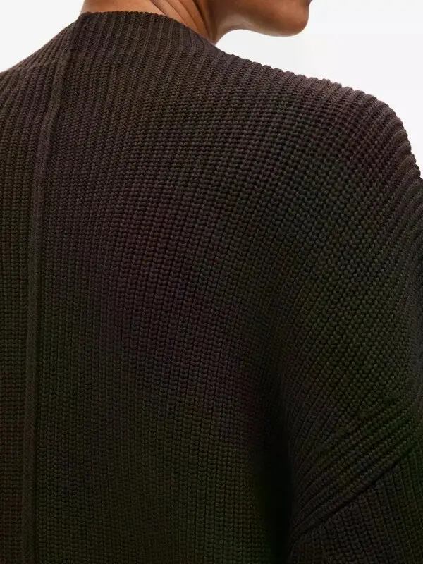 Another Tomorrow Ribbed Knit Crewneck Sweater