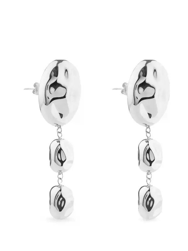 Federica Tosi Tone Hammered Effect Drop Earrings