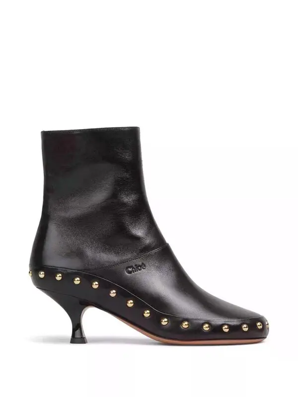 Chloé Studded Leather Ankle Boots