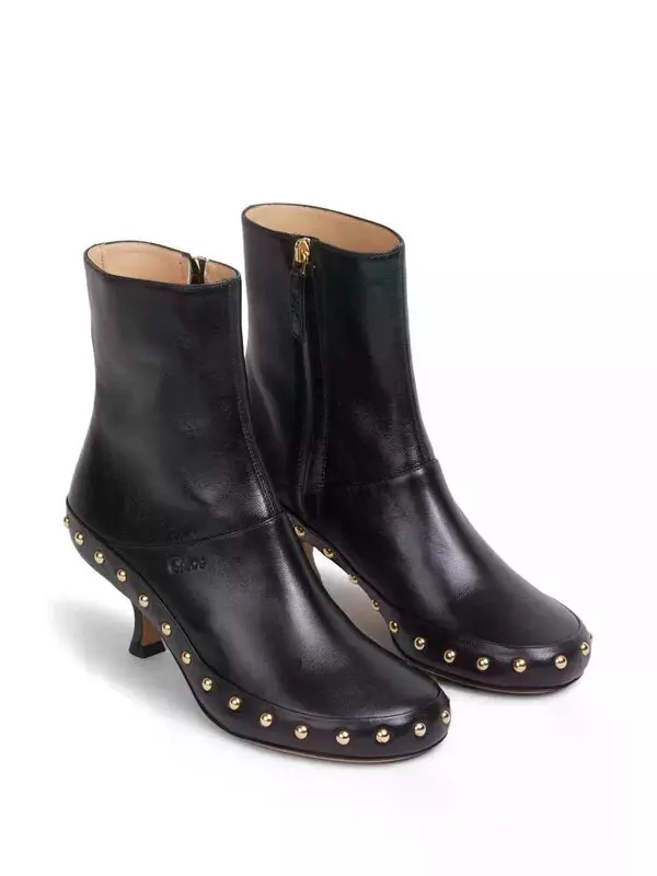 Chloé Studded Leather Ankle Boots