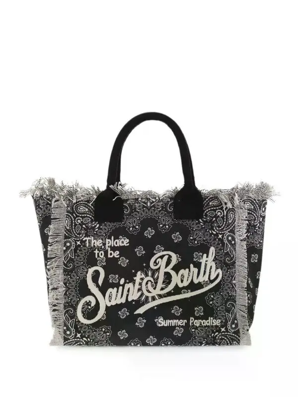 MC2 SAINT BARTH Fringed Tote Bag - Black