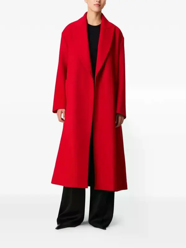 Another Tomorrow Oversized Cashmere Wrap Coat - Red