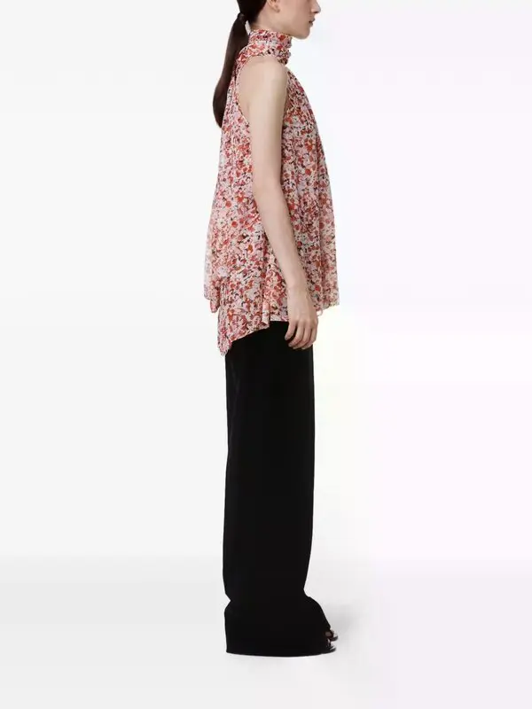 Another Tomorrow Abstract Print Sleeveless Shirt
