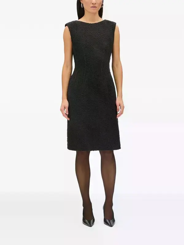 Another Tomorrow Sleeveless Tweed Mini Dress