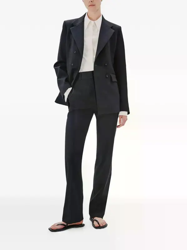 Another Tomorrow Double-breasted Structured Blazer