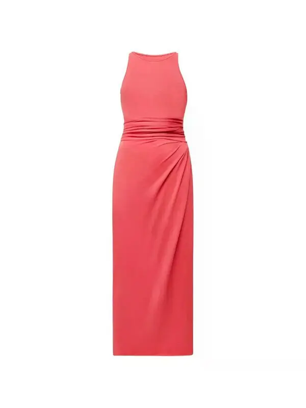 Another Tomorrow Rhubarb Jersey Tie-waist Sarong Dress - Pink