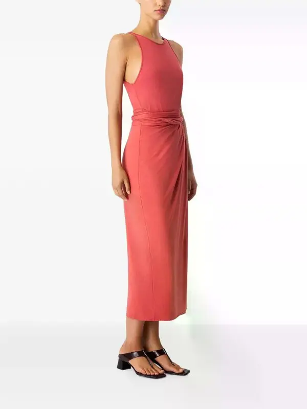 Another Tomorrow Rhubarb Jersey Tie-waist Sarong Dress