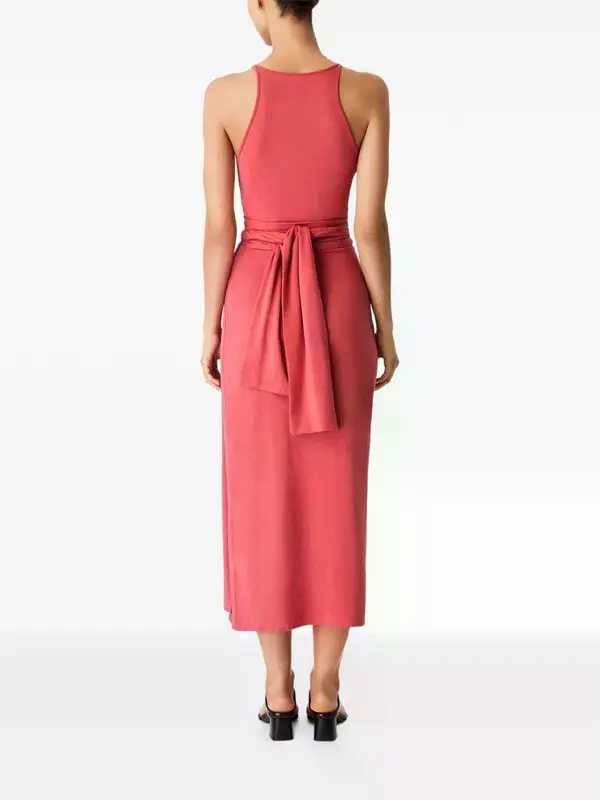 Another Tomorrow Rhubarb Jersey Tie-waist Sarong Dress