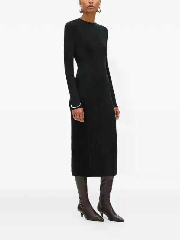 Another Tomorrow Curved-seam Midi Dress
