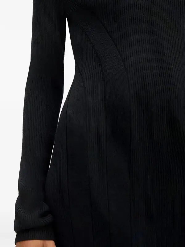 Another Tomorrow Curved-seam Midi Dress