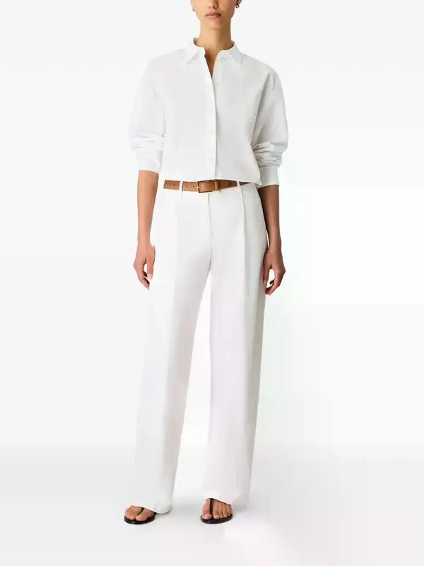 Another Tomorrow Pleat-back Poplin Shirt - White