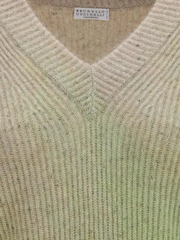 Brunello Cucinelli Ribbed V-neck Sweater