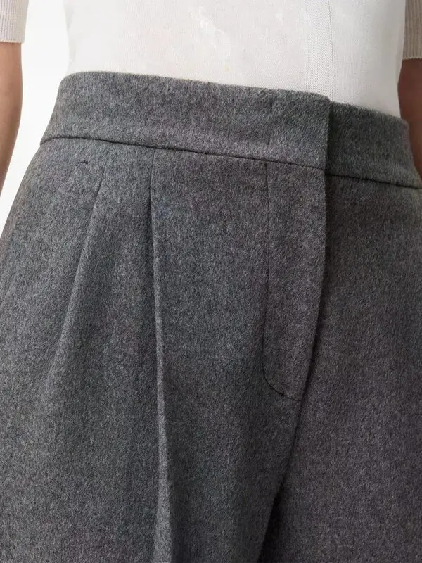 Another Tomorrow Pleated Wide-leg Trousers