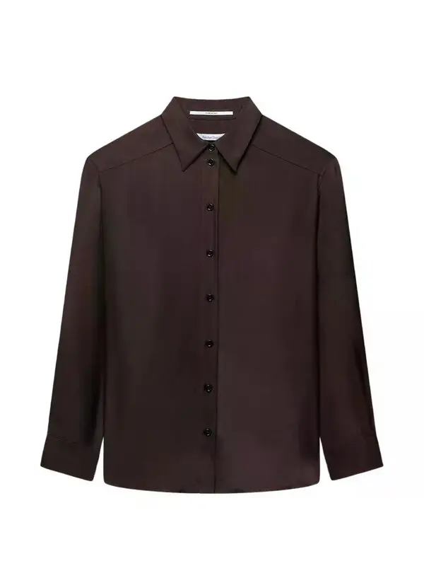 Another Tomorrow Pleat-back Silk Shirt