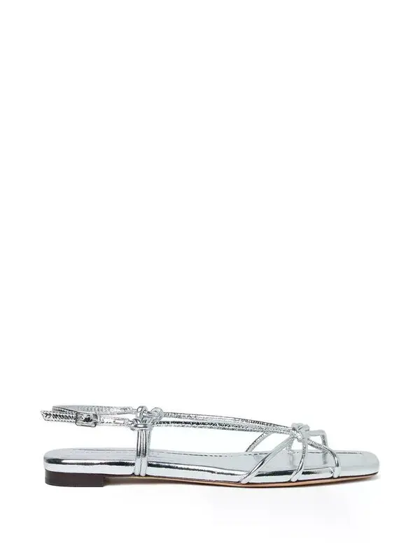 LOEFFLER RANDALL Karly Metallic-effect Sandals - Silver