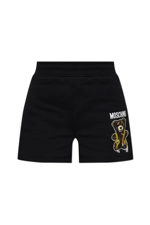 Moschino Sweat Shorts With Print - Black