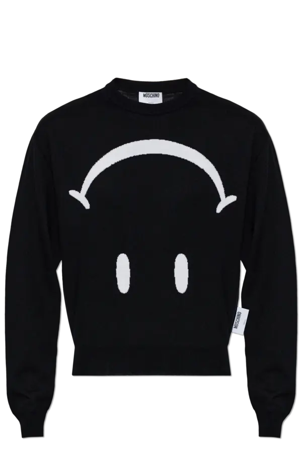 Moschino X Smiley Graphic Knit Sweater - Black