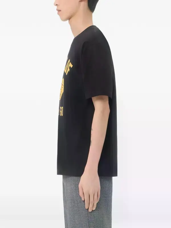 Valentino Garavani Cotton T-shirt With Panther Print - Black