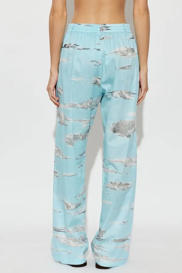 Moschino Printed Cotton Wide-leg Trousers