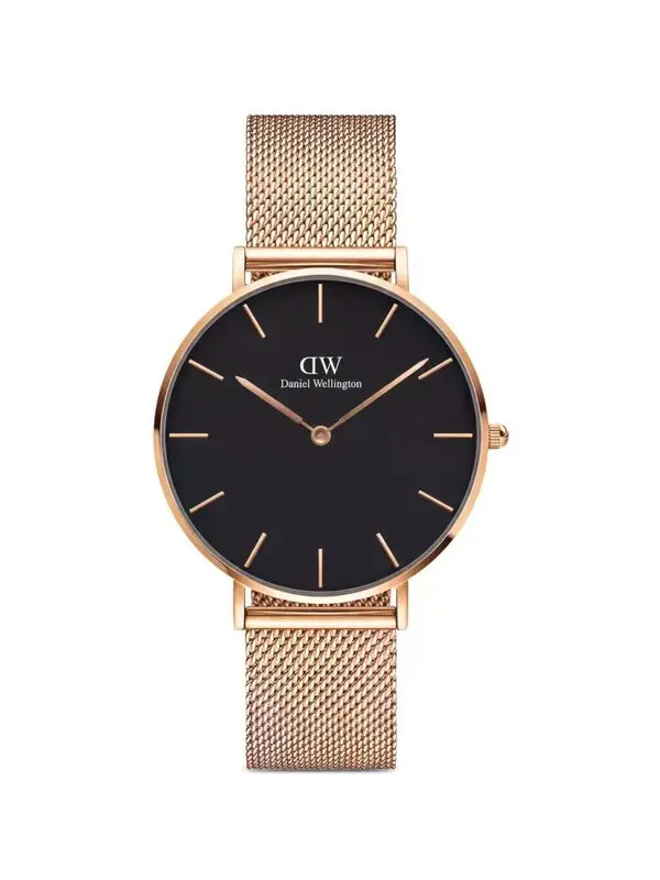 DANIEL WELLINGTON Petite Melrose Mesh Strap Watch - Black