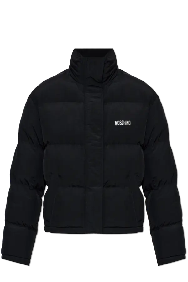 Moschino Insulated Jacket With Stand-up Collar - Black