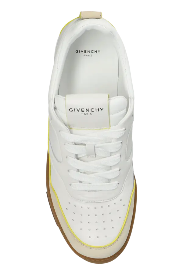 Givenchy Leather Low-top Sneakers With Yellow Piping - White