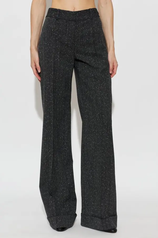 Alexander McQueen Wool Trousers With Pintuck Detailing