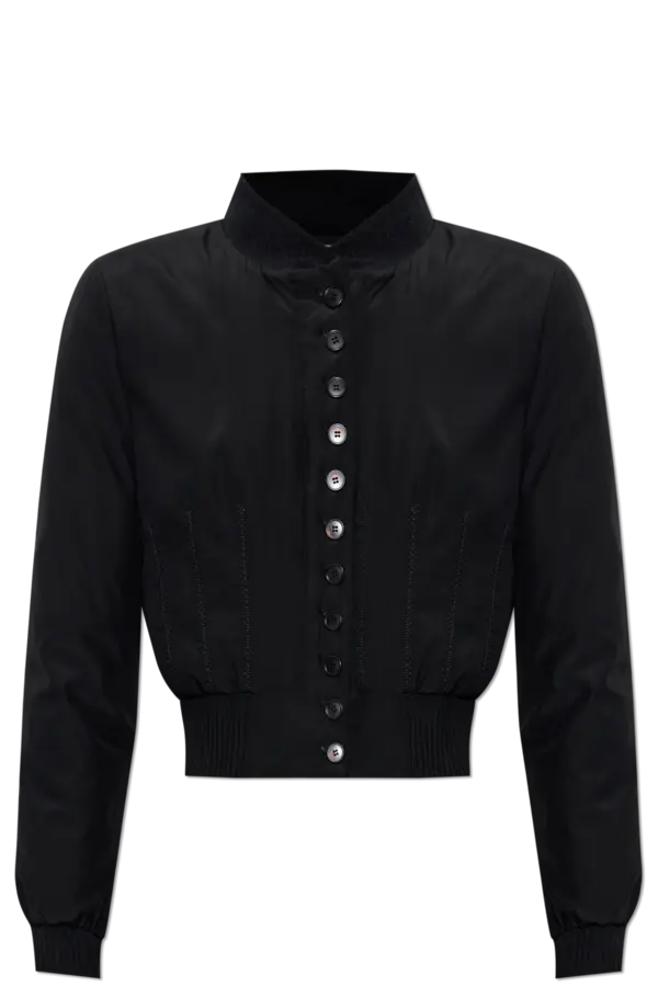 Alexander McQueen Quilted Jacket With Decorative Stitching - Black