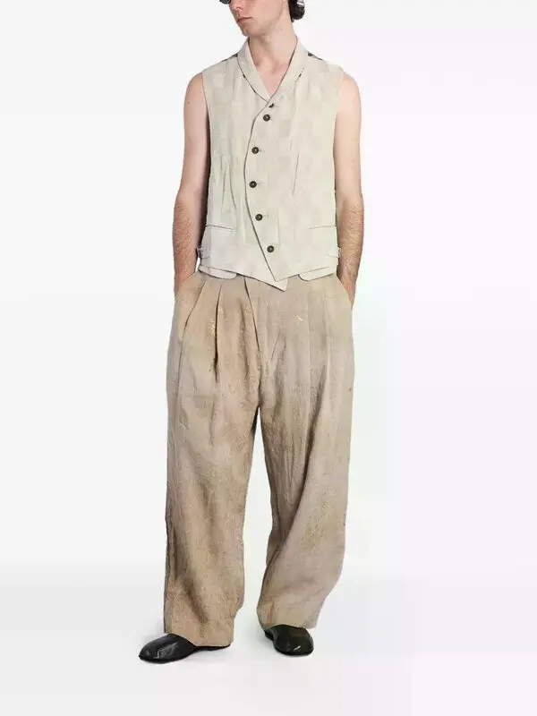 ZIGGY CHEN Check-pattern Asymmetric Waistcoat