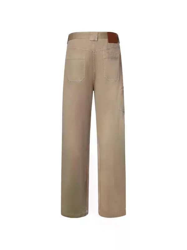 Loewe Logo-patch Straight-leg Trousers - Brown