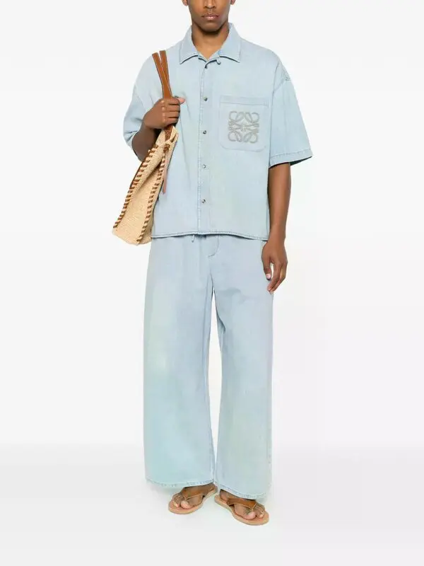 Loewe X Paula's Ibiza Anagram-embroidered Jeans - Blue