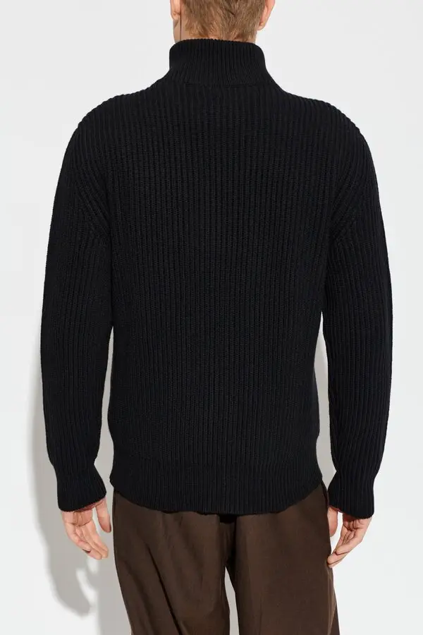 MAISON MARGIELA Wool Ribbed Zip-up Cardigan