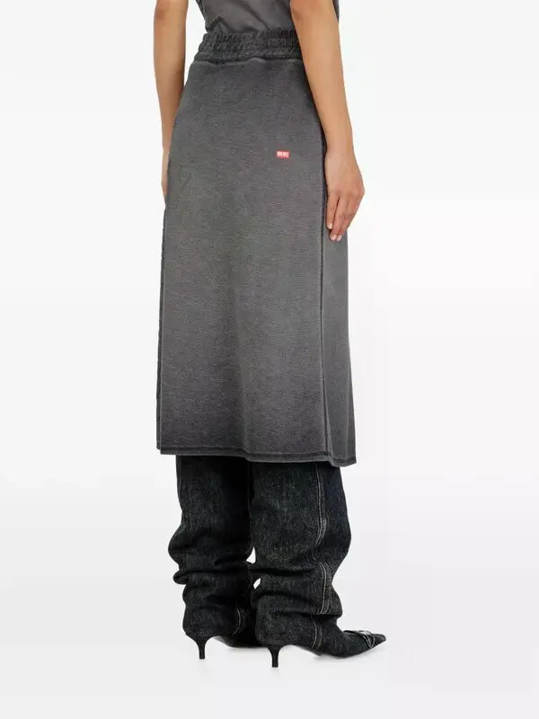 DIESEL® Fleece Midi Skirt With Dévoré Print