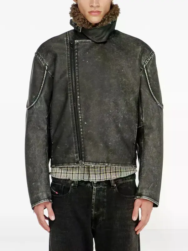 DIESEL® Biker Jacket With Detachable Collar