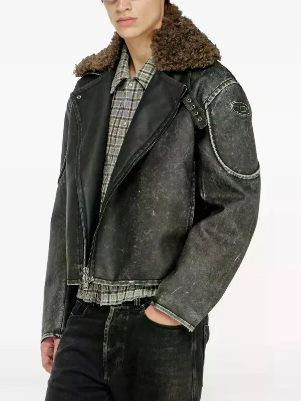 DIESEL® Biker Jacket With Detachable Collar