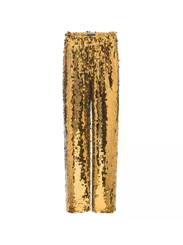 SIMONMILLER Sequin-embellished Wide-leg Trousers - Gold