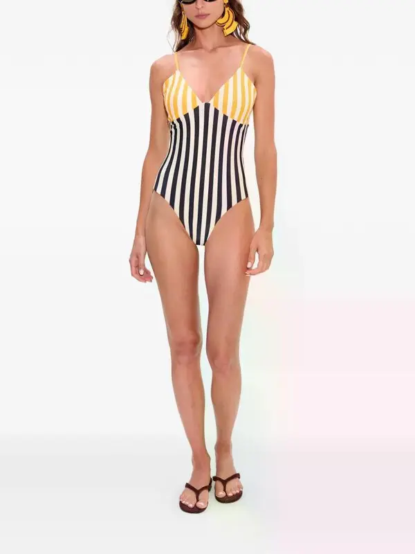 SIMONMILLER Behati Striped Swimsuit - Black