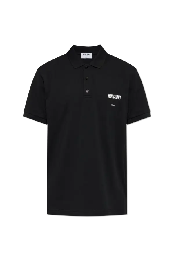 Moschino Polo With Embroidered Logo - Black