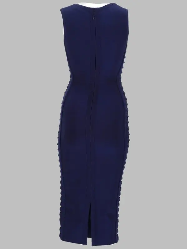 NJ COUTURE Draped Midi Dress