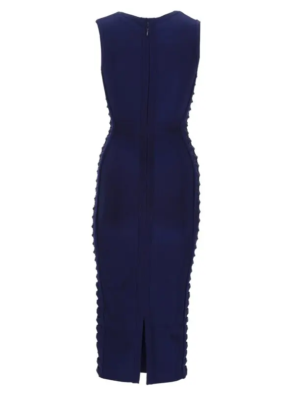 NJ COUTURE Draped Midi Dress
