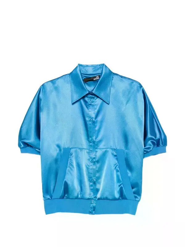Moschino Satin-finish Logo Embroidered Shirt