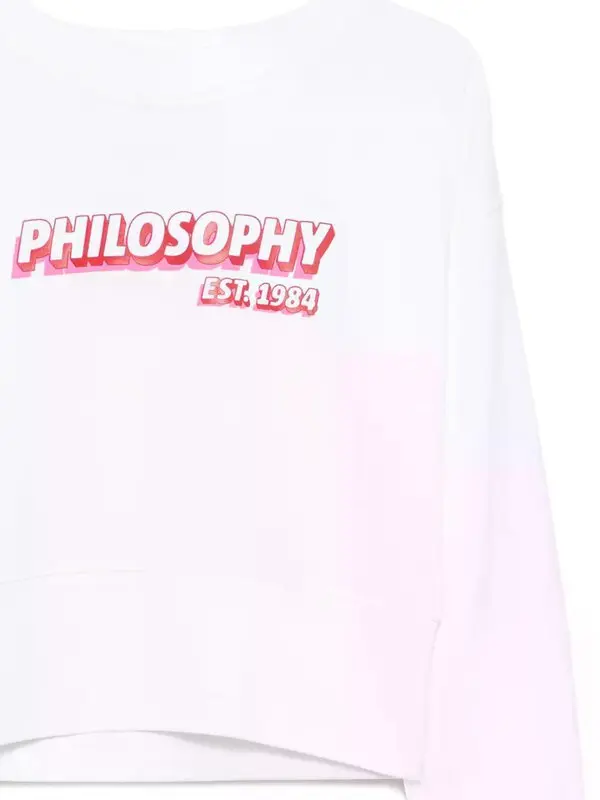 Philosophy Di Lorenzo Serafini Cropped Cotton Sweatshirt With Logo Print
