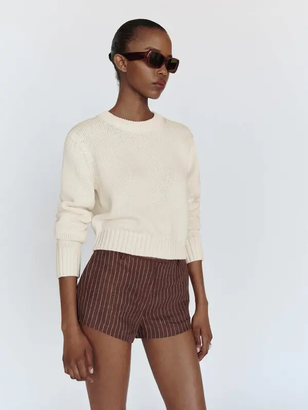 REFORMATION Eleni Cotton Crew Sweater