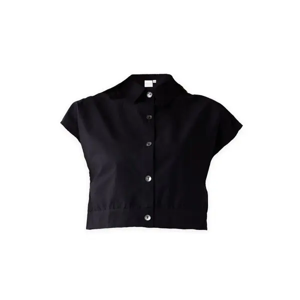 REISTOR Oversized Crop Shirt - Black