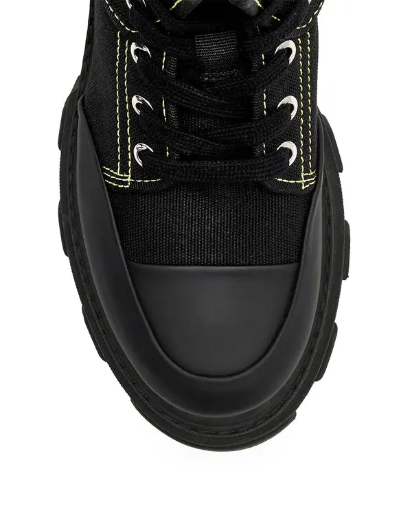 GANNI Cleated Canvas Trail Boots