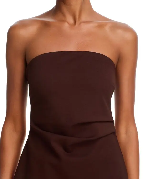 Aqua Ponte Strapless Tube Top - Brown